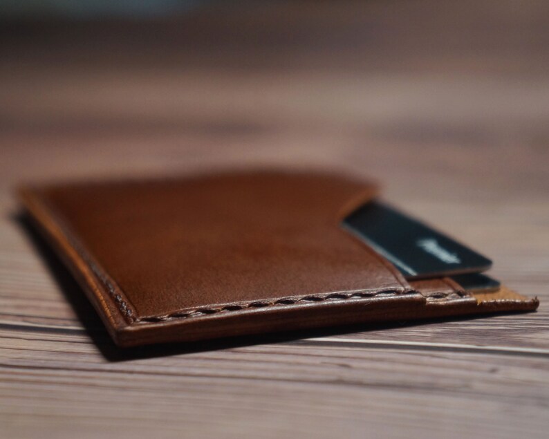 Leather Slim Front Pocket Minimalist Wallet Card Holder Case | Etsy