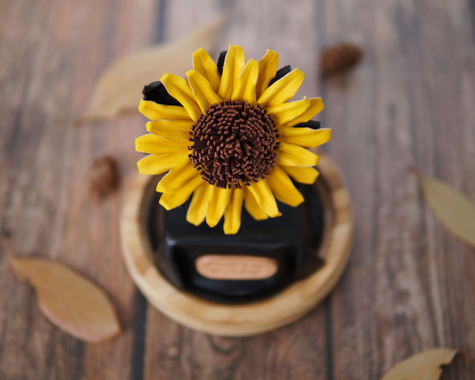 Leather Sunflower Preserved Flower Box, Personalized Leather 3rd 5th ...