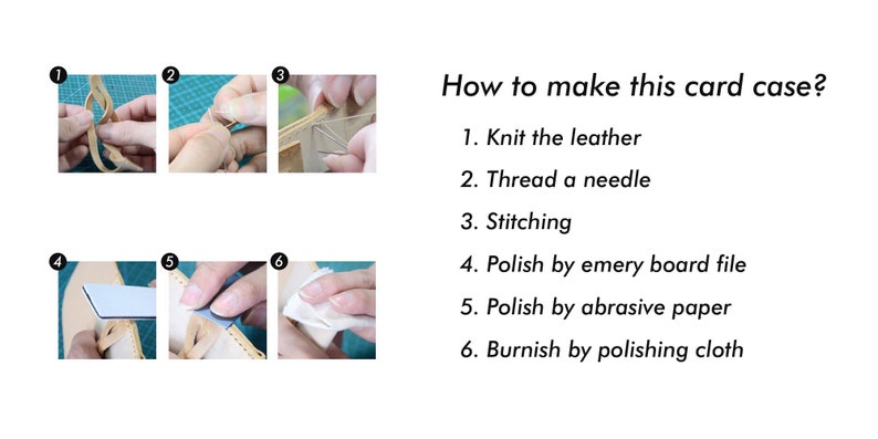 Leather Card Case DIY Kit With Tool Craft Kit Card Wallet Card Holder ...