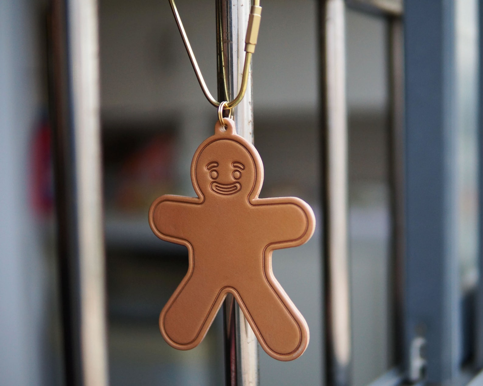 Gingerbread Man Leather Cute Kawaii Keychain Key Ring Key | Etsy
