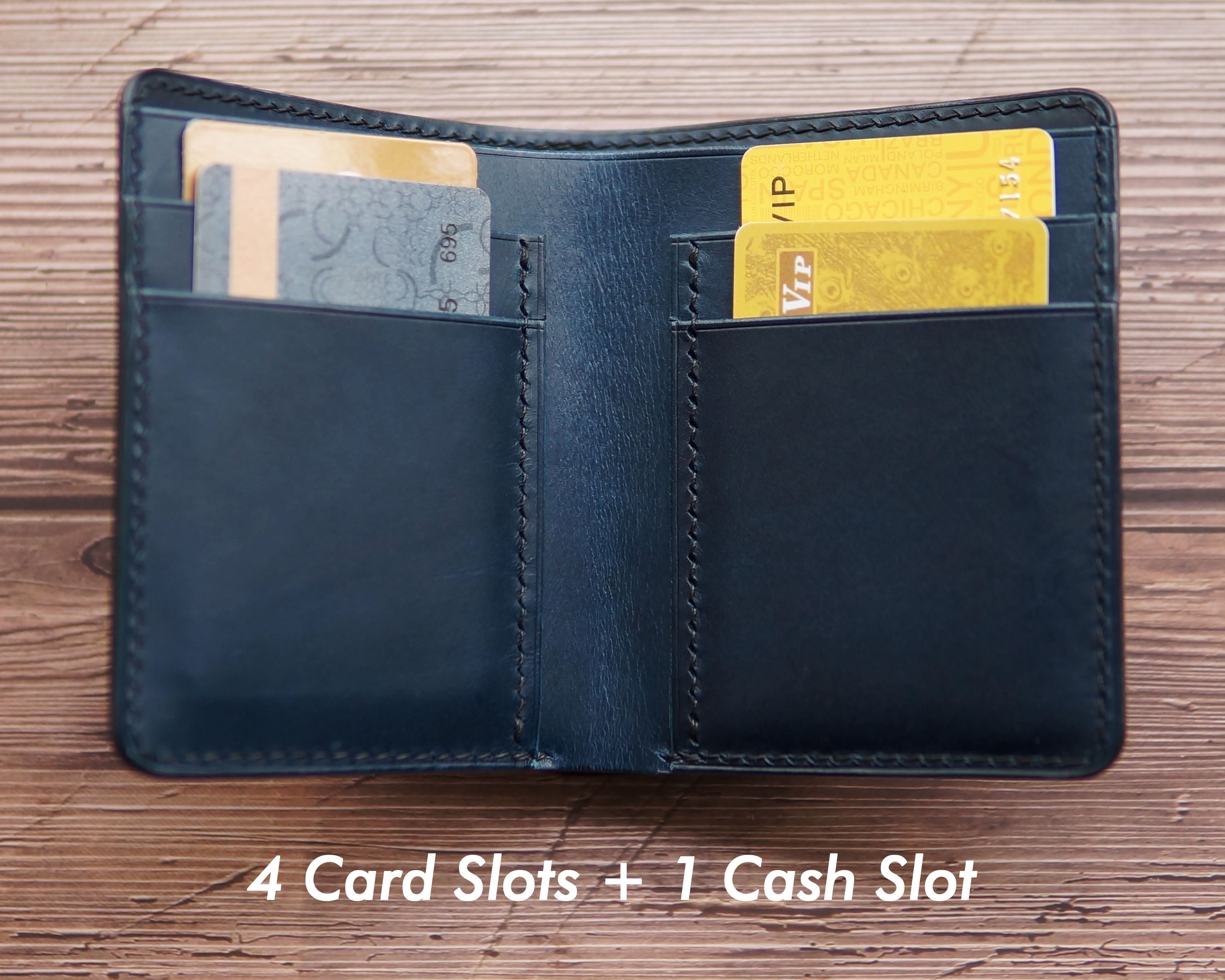 Leather Vertical Bifold Wallet for Mens Womens Front Pocket | Etsy