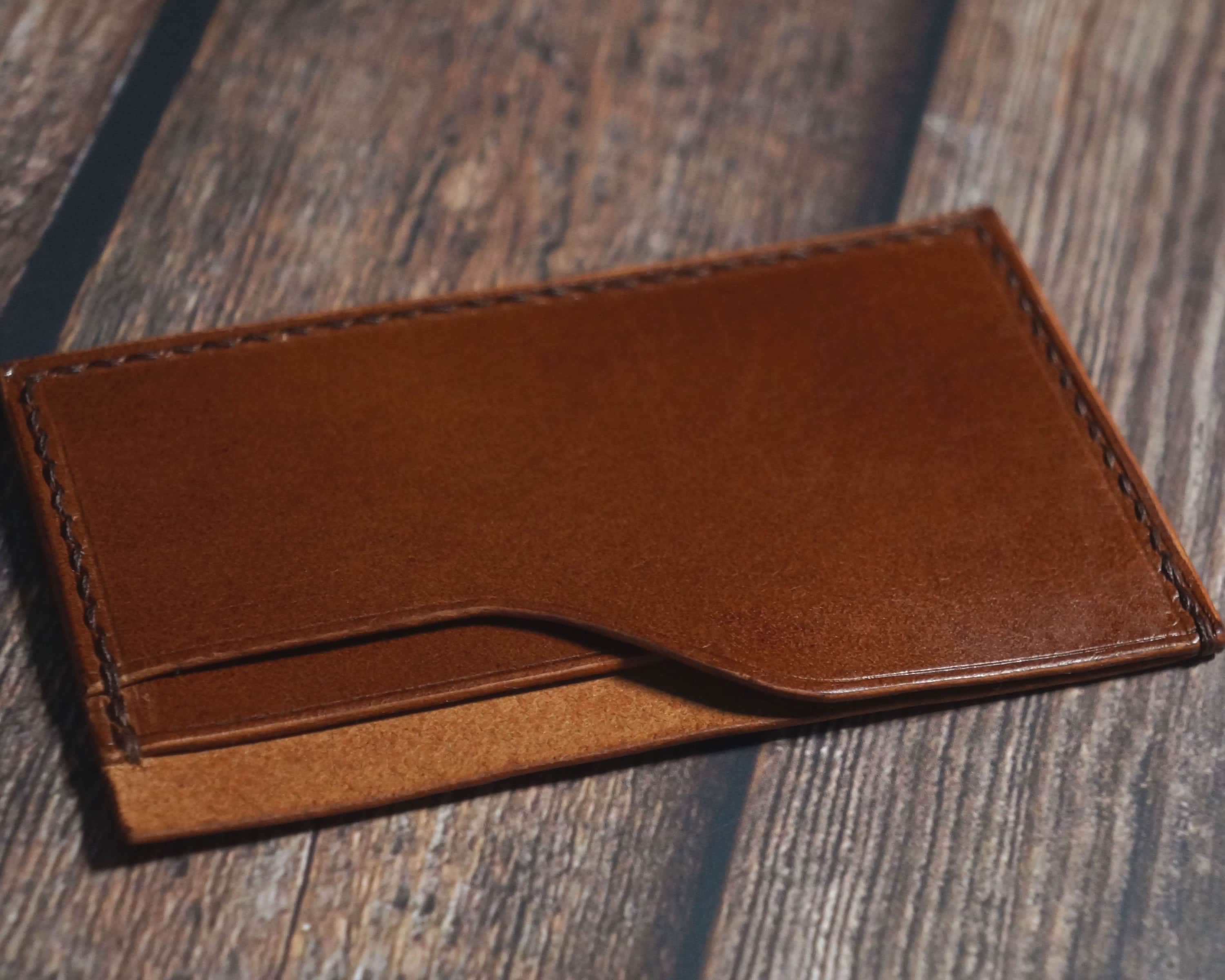 Leather Slim Front Pocket Minimalist Wallet Card Holder Case | Etsy