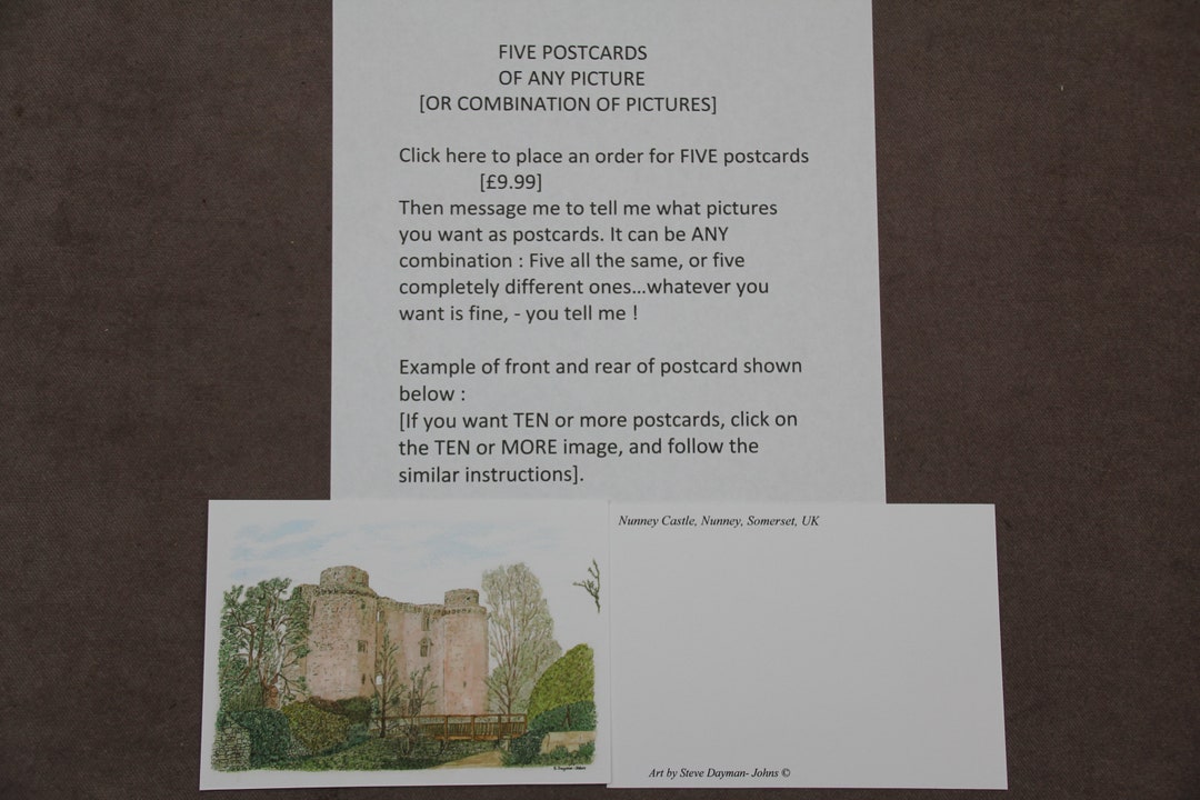 Unusual Postcards, FIVE POSTCARDS of Any of My Art, Novelty Postcard ...