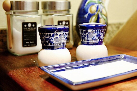 Hand Decorated Ceramic Stoneware Salt & Pepper Shaker Set With | Etsy