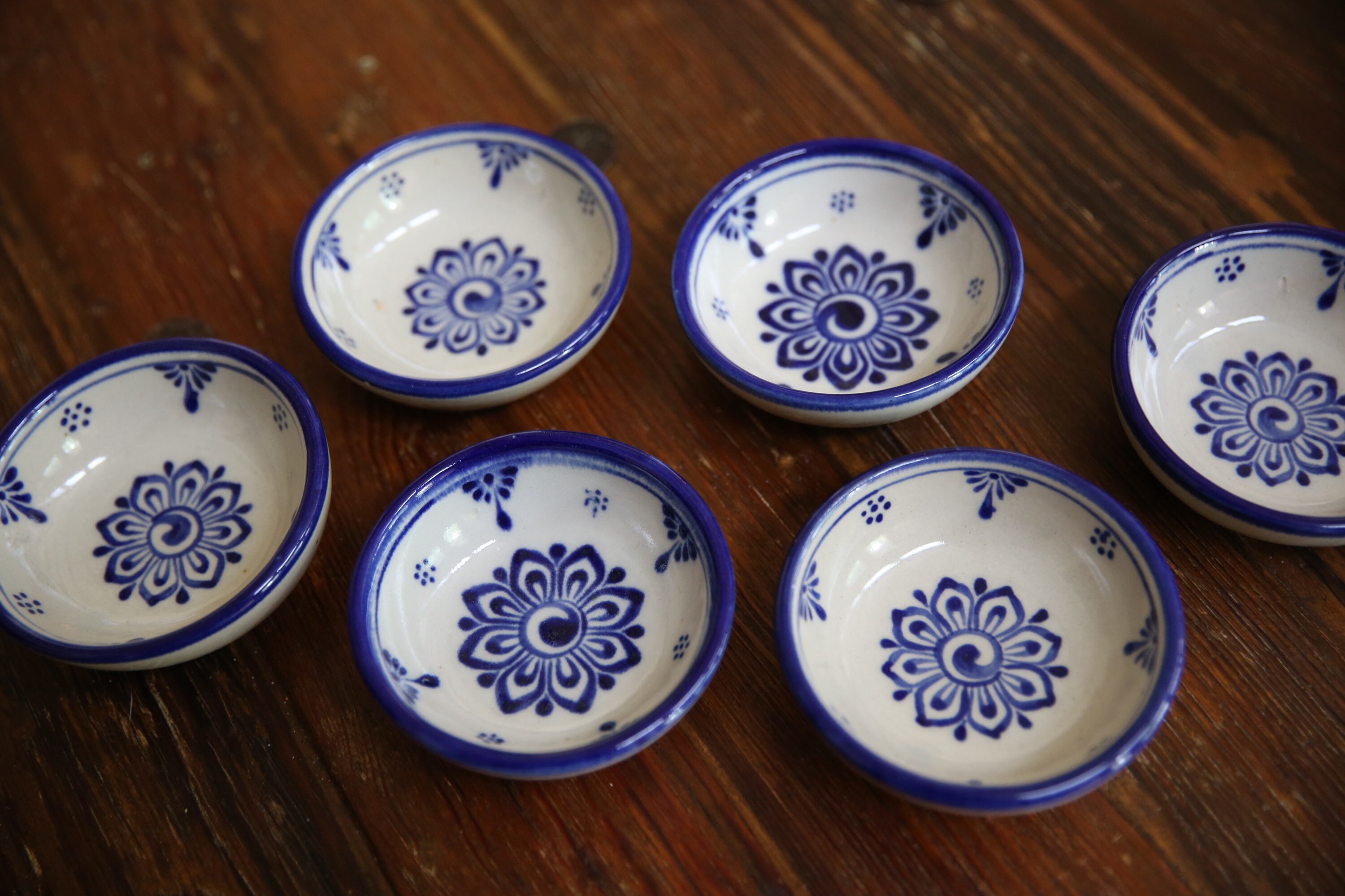 Hand Decorated Ceramic Small Stoneware Bowls Set of 6 - Etsy