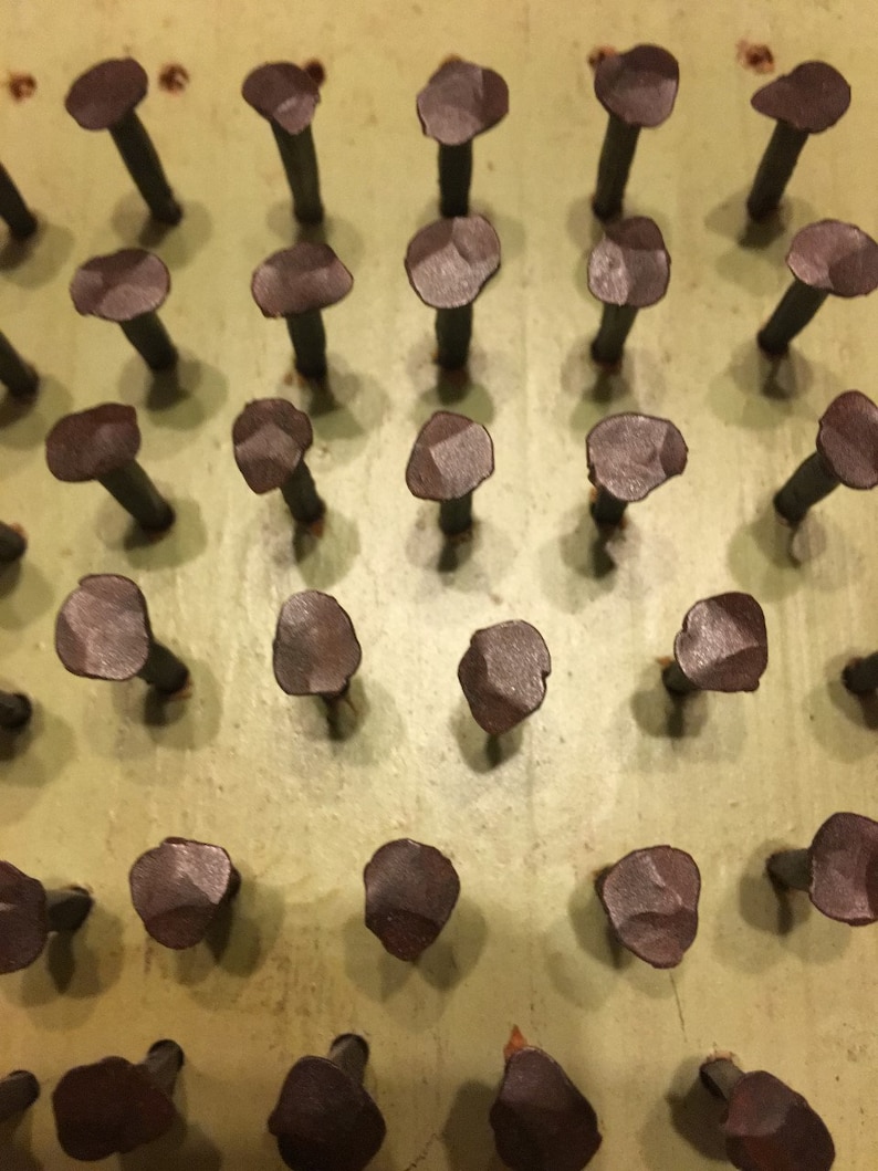 50 Hand Forged Head Iron Nails - Etsy