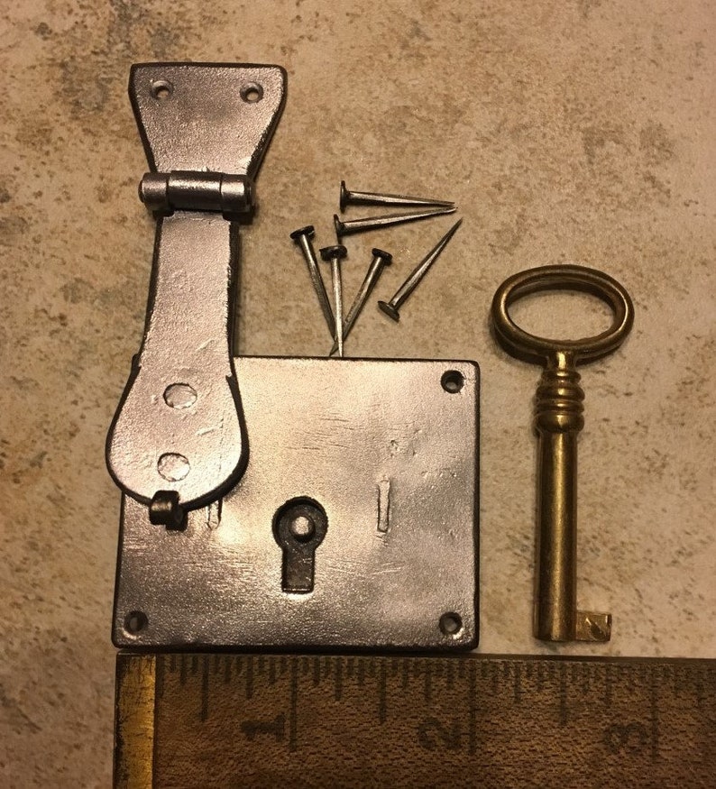Small Antique Reproduction Hasp Lock With Iron Key and Iron - Etsy