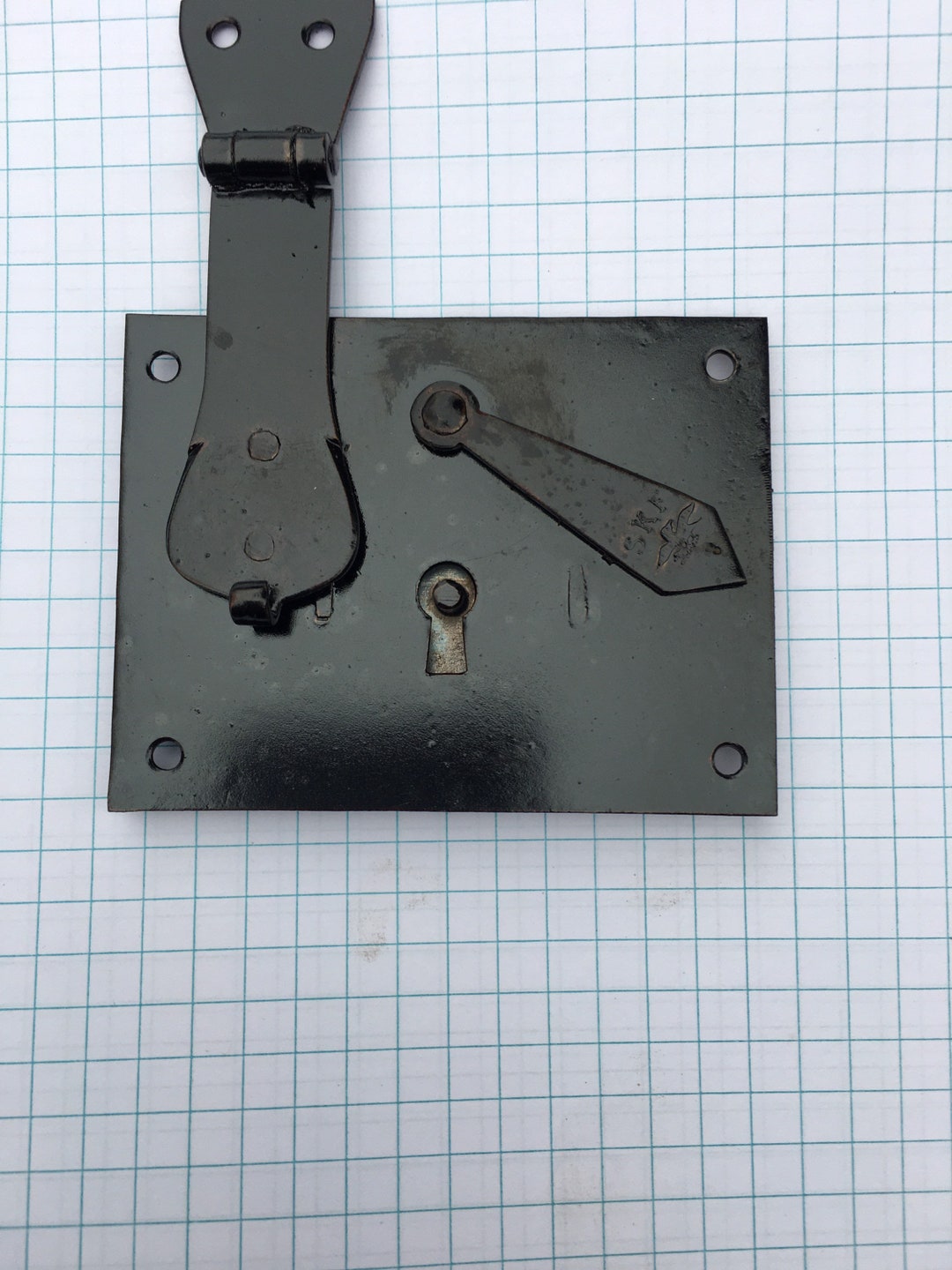 Antique Reproduction 17th-19th C. A2 Hasp Lock With Key and Forged Head ...