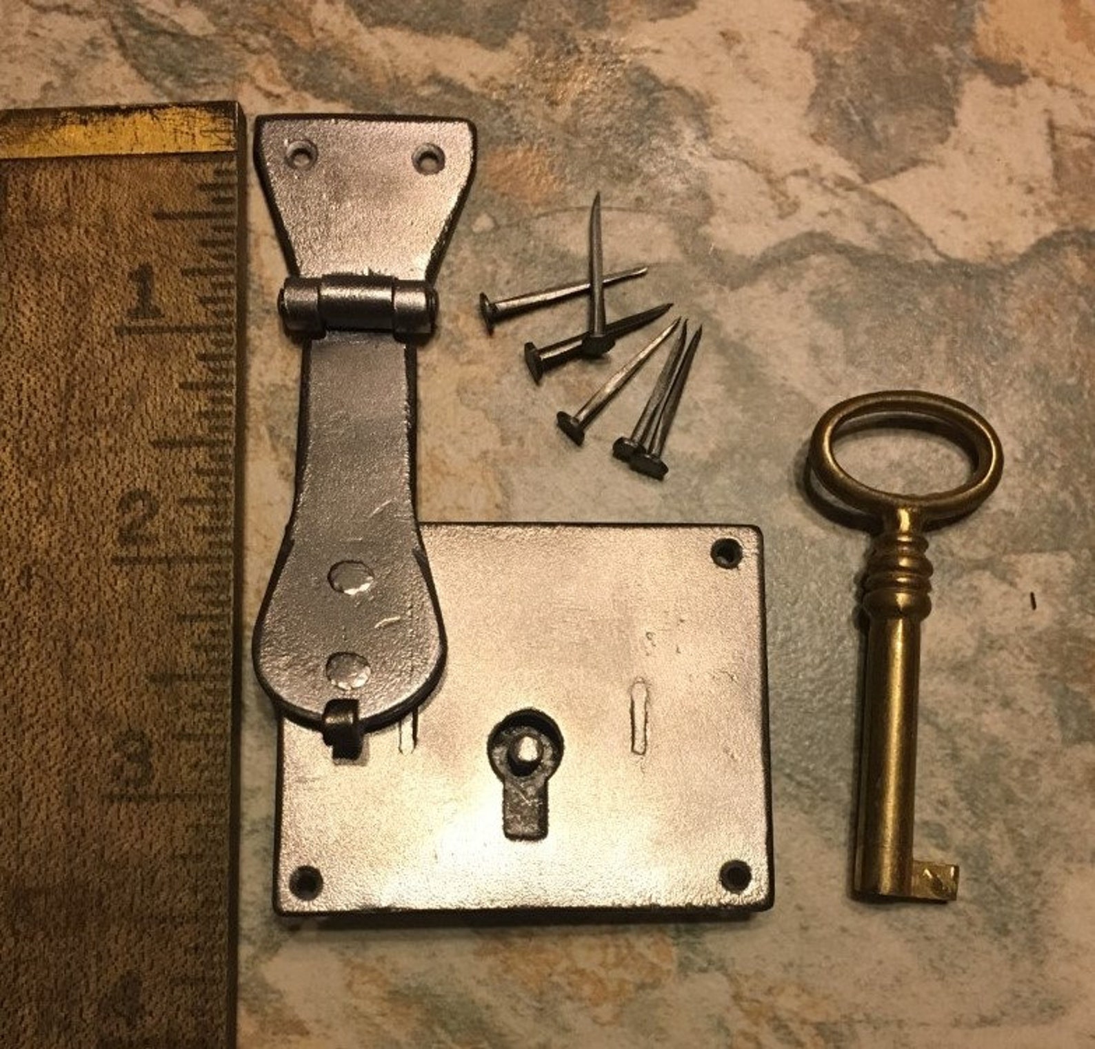 Small Antique Reproduction Hasp Lock With Iron Key and Iron - Etsy