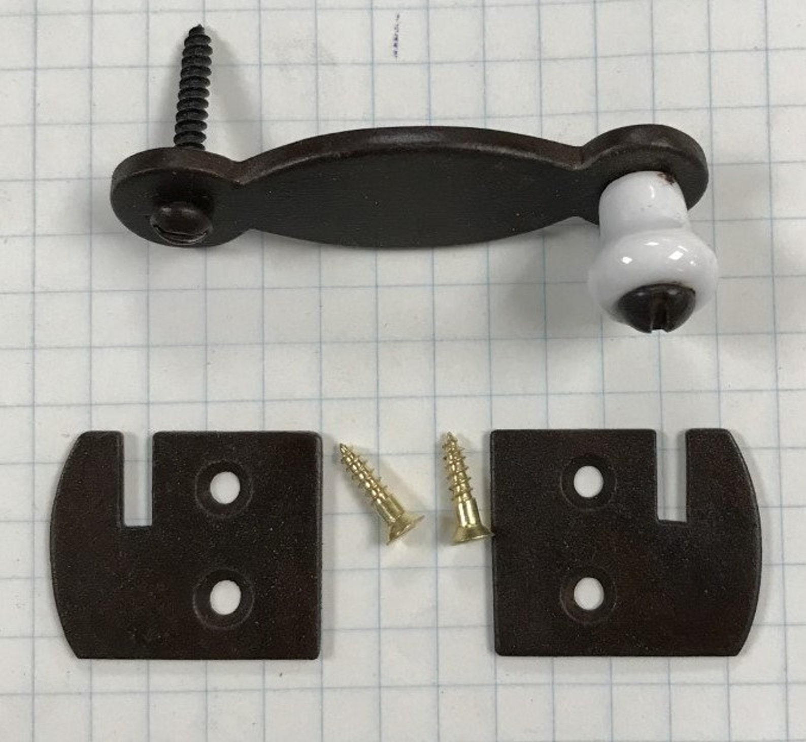 Early American Style Cabinet Latch With Porcelain Knob - Etsy