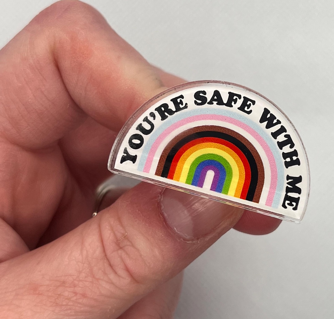Acrylic Pin – "you're Safe With Me" – 1" X .75" - Etsy