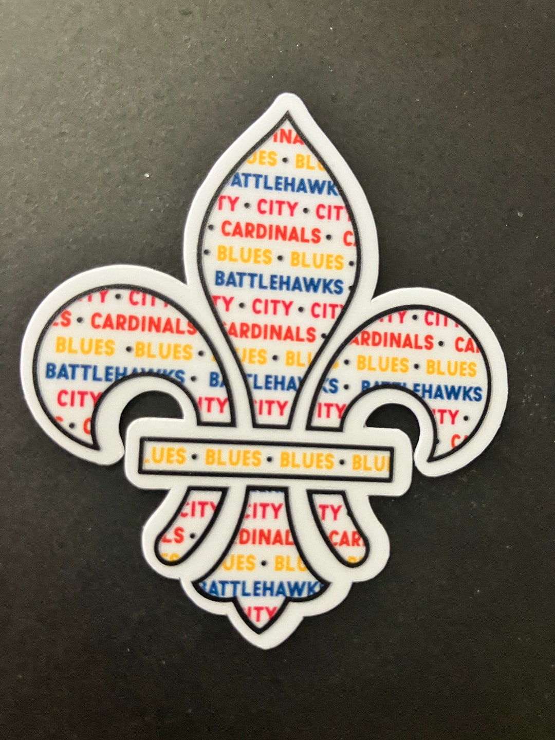 St. Louis Fleur De Lis With Battlehawks, City, Cardinals, Blues 2.5" X ...