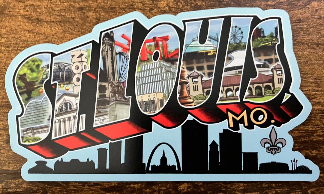 Vintage Postcard Style St. Louis Magnet | 4.5" X 2.5" | Featuring ...
