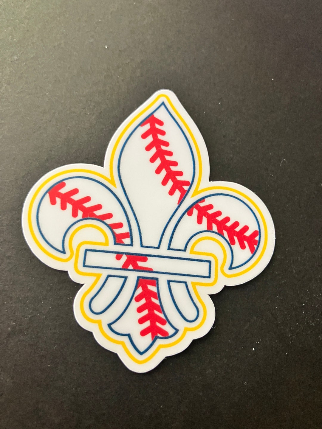 Baseball Fleur De Lis in St. Louis Cardinals Colors Waterproof Sticker ...