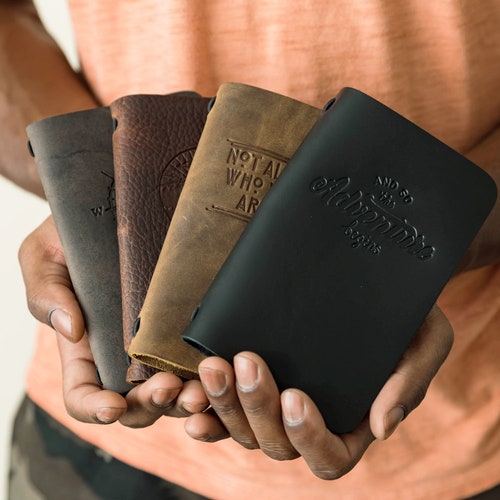 Pocket Notebook Mini Leather Journal Small Sketchbook - Etsy