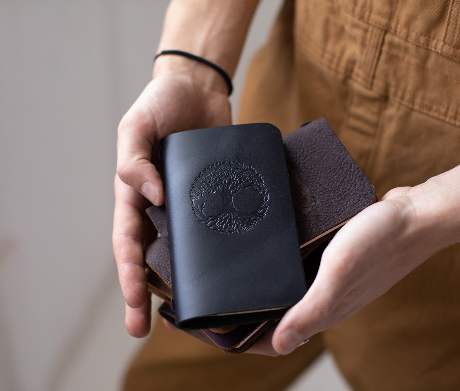 Personalized Mini Leather Journal, Full Grain Leather Pocket Book ...