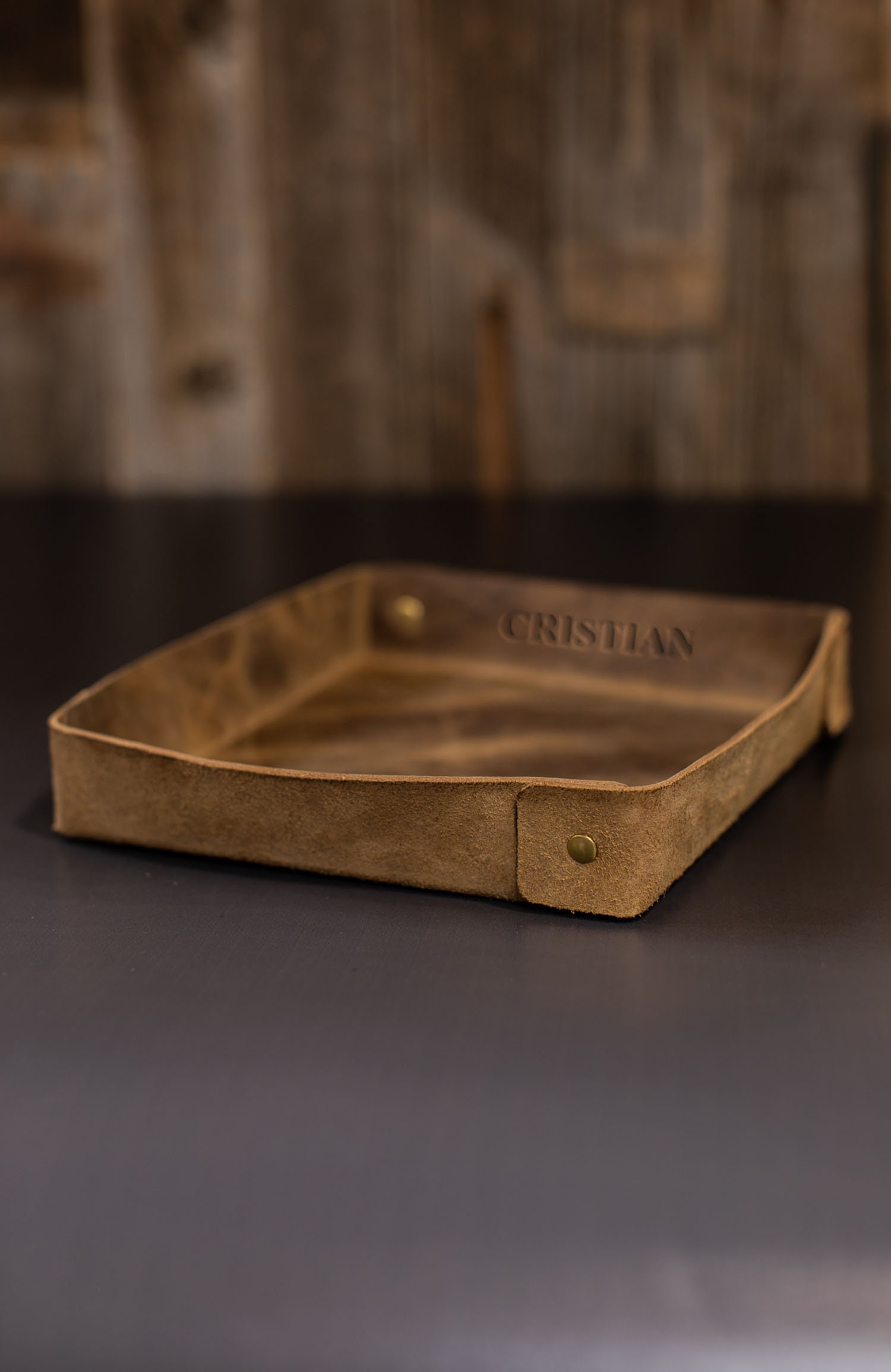 Minimalist Leather Valet Tray Gift for Men Monogrammed Valet | Etsy