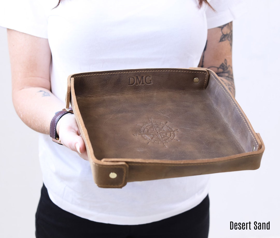 Genuine Leather Valet Tray, Leather Catch All Tray, Man Gift, Gift for ...