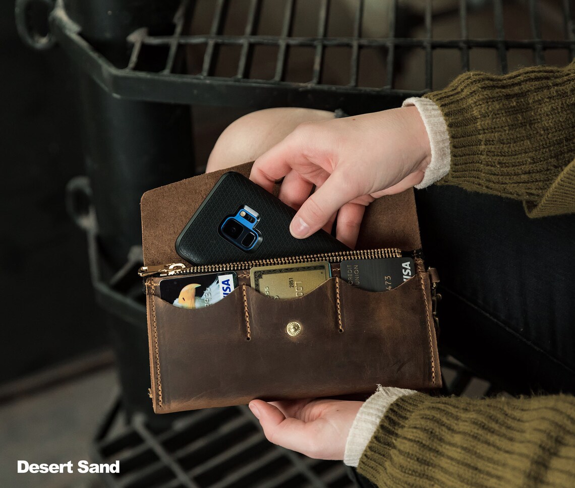 Brown Women's Leather Wallet Leather Clutch Leather Wallet - Etsy