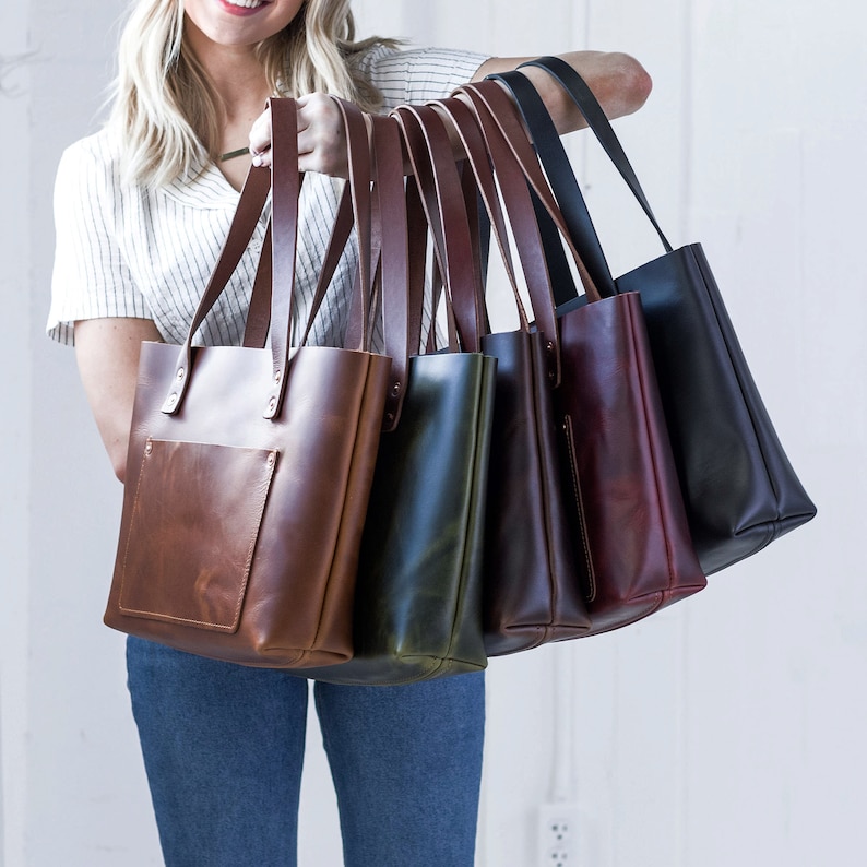 Opulent Small Leather Tote Bag Leather Tote Bag Leather Bag - Etsy