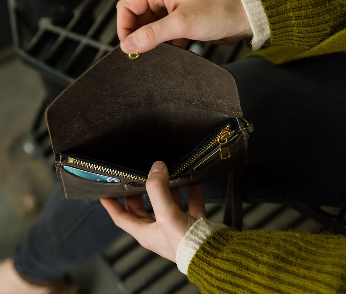 Brown Women's Leather Wallet Leather Clutch Leather Wallet - Etsy
