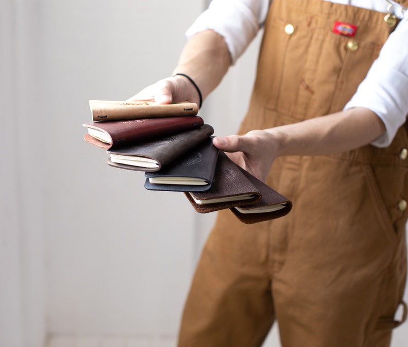 Personalized Mini Leather Journal, Full Grain Leather Pocket Book ...