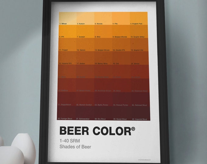 Beer Color Guide Print Beer Type Poster Beer Styles Print Beer Lover ...