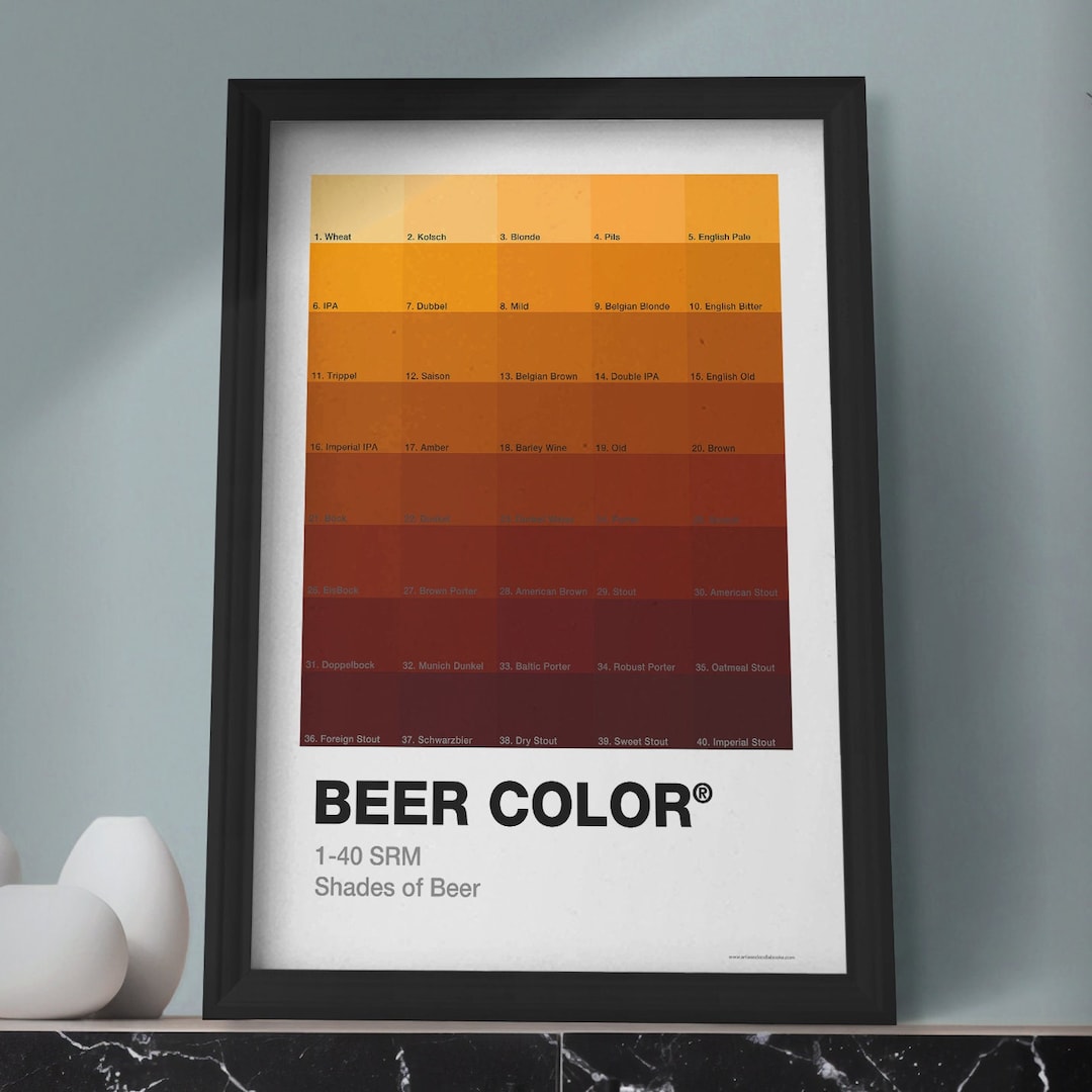 Beer Color Guide Print Beer Type Poster Beer Styles Print Beer Lover ...