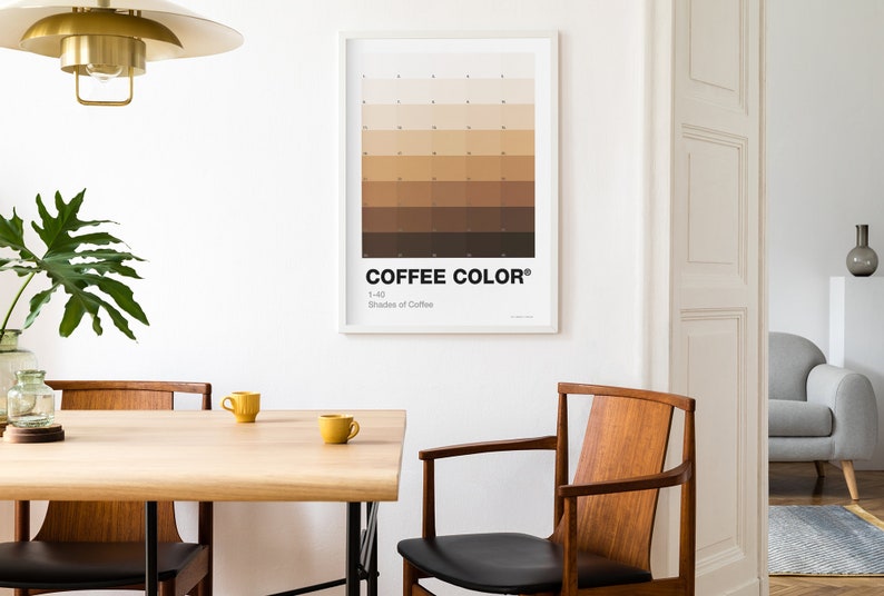 Coffee Print Coffee Color Chart Coffee Tasting Coffee - Etsy