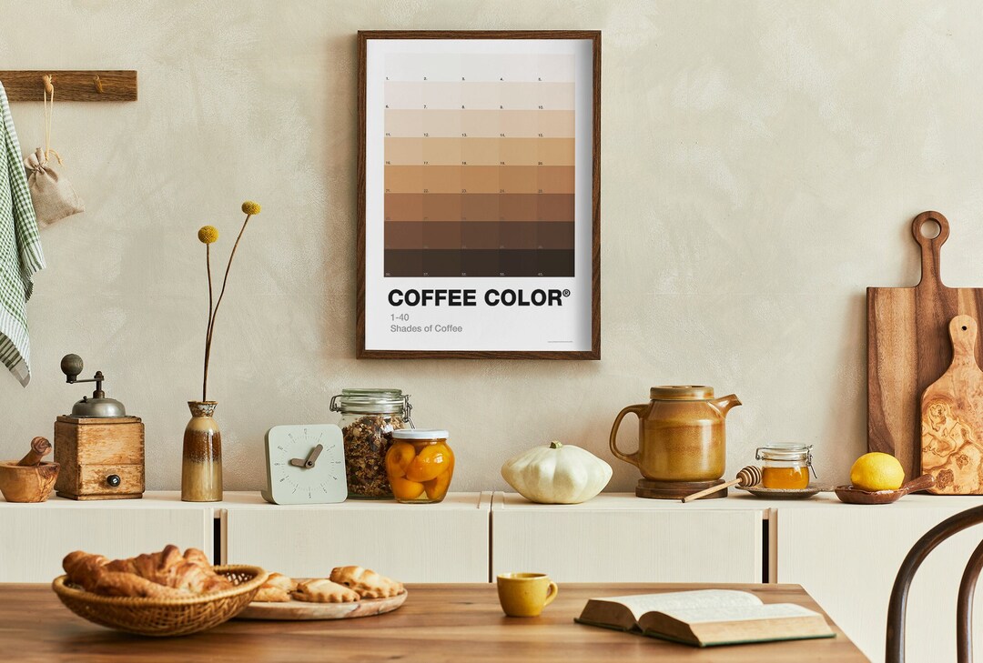Coffee Print Coffee Color Chart Coffee Tasting Coffee - Etsy