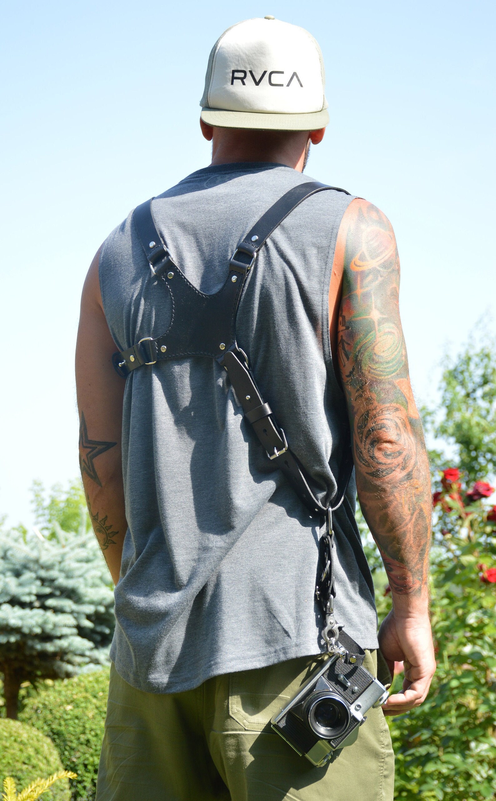 Leather Camera Strap Personalized Adjustable Harness for DSLR | Etsy