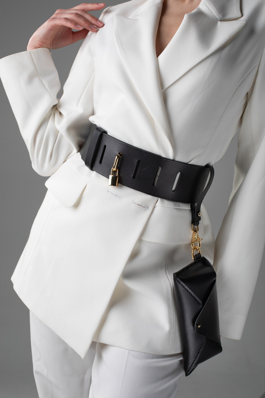 Padlock Belt With Sunglasses Case Handmade From Vegetal Saddler Leather ...