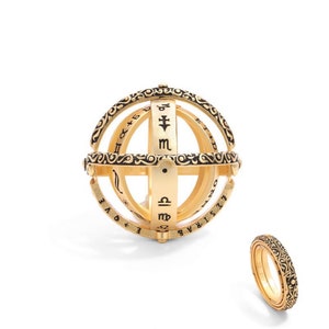 Foldable Astronomical Sphere Ring, 925 Sterling Silver Ring for Women ...