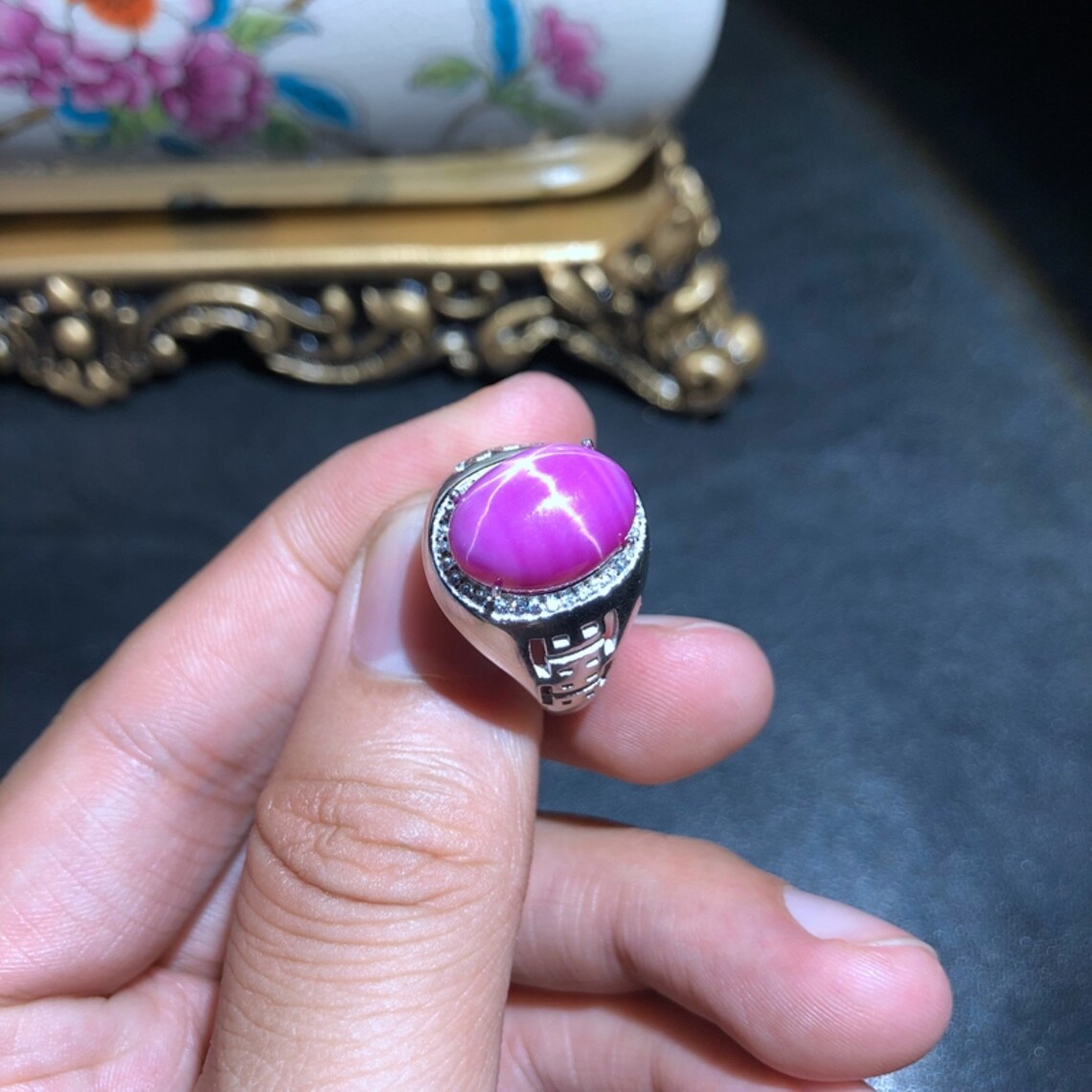 Natural Star Ruby Mens Engagement Ring 925 Sterling Silver | Etsy