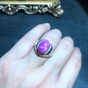 Natural Star Ruby Mens Engagement Ring, 925 Sterling Silver Ring ...