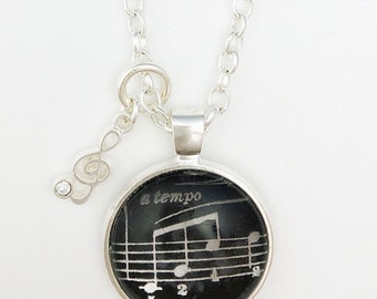 Music Notes. Heart Locket Necklace. Silver Ox - Etsy