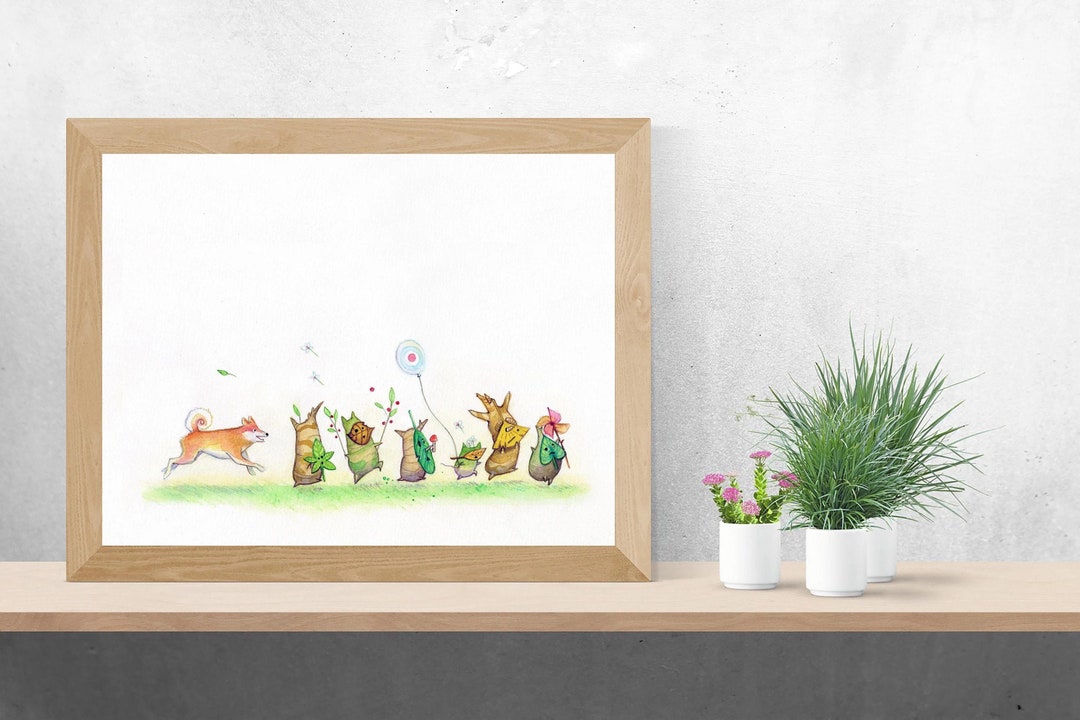 Shiba Inu Zelda Korok Wall Decor, Gamer Living Room Wall Art, Geek Fan ...