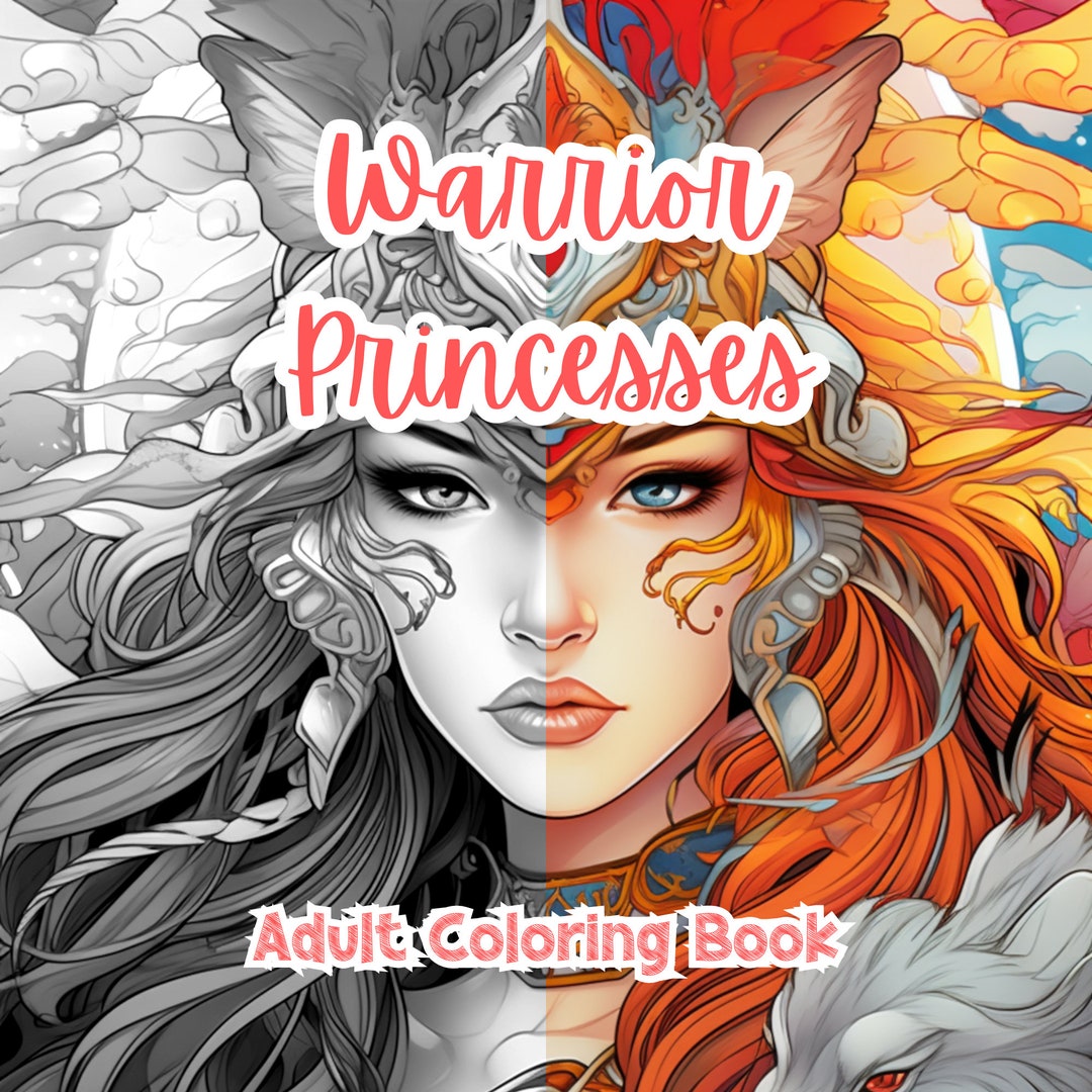Warrior Princesses Coloring Pages for Adults Coloring Book for Adults ...