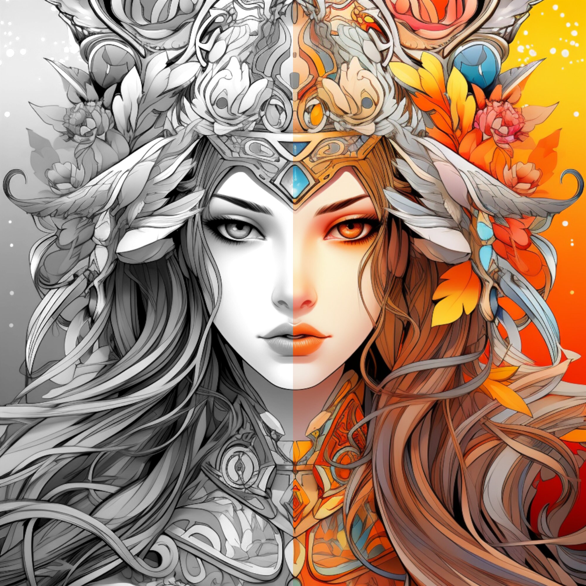 Warrior Princesses Coloring Pages for Adults Coloring Book for - Etsy