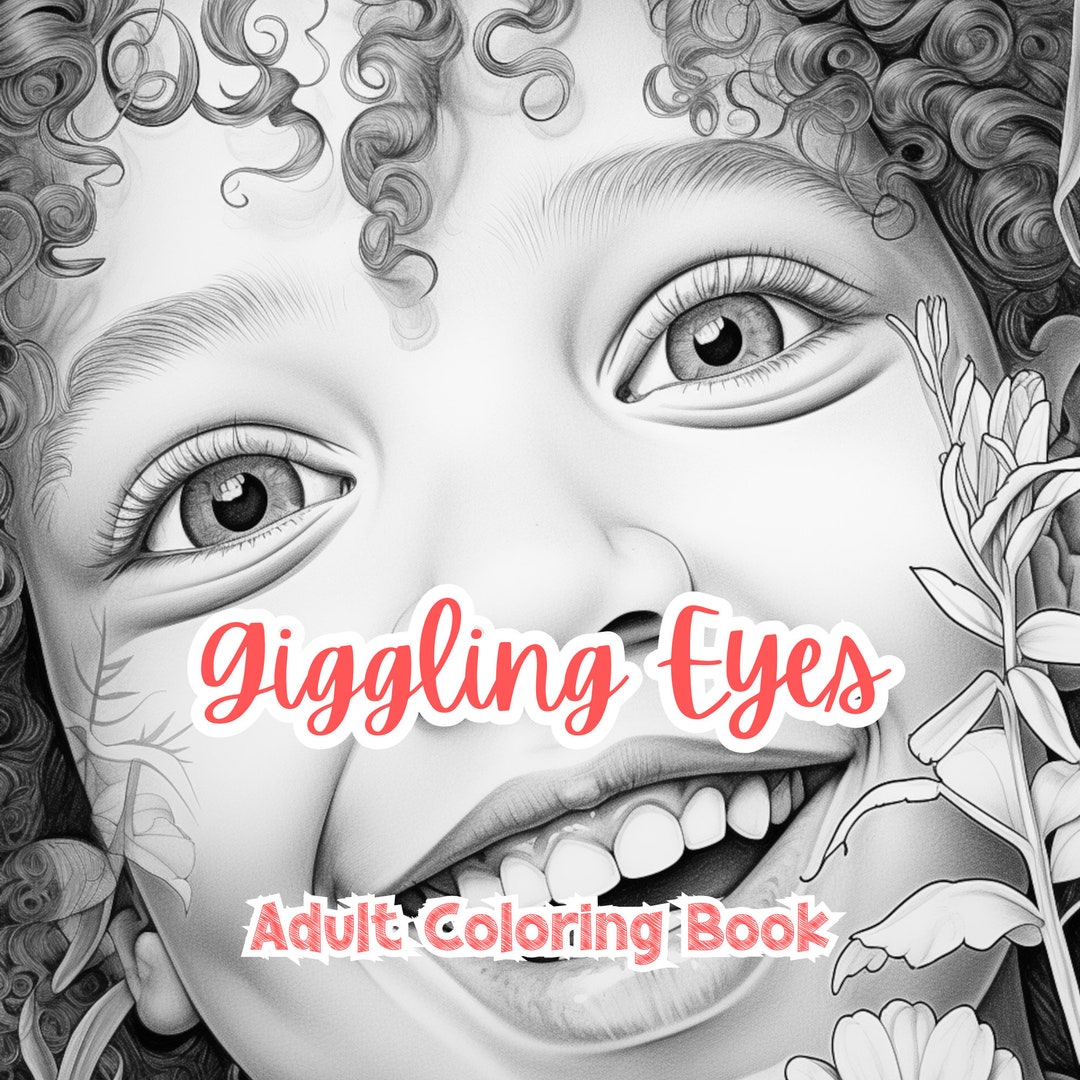 Giggling Eyes Adult Coloring Book Coloring Pages Black Background ...