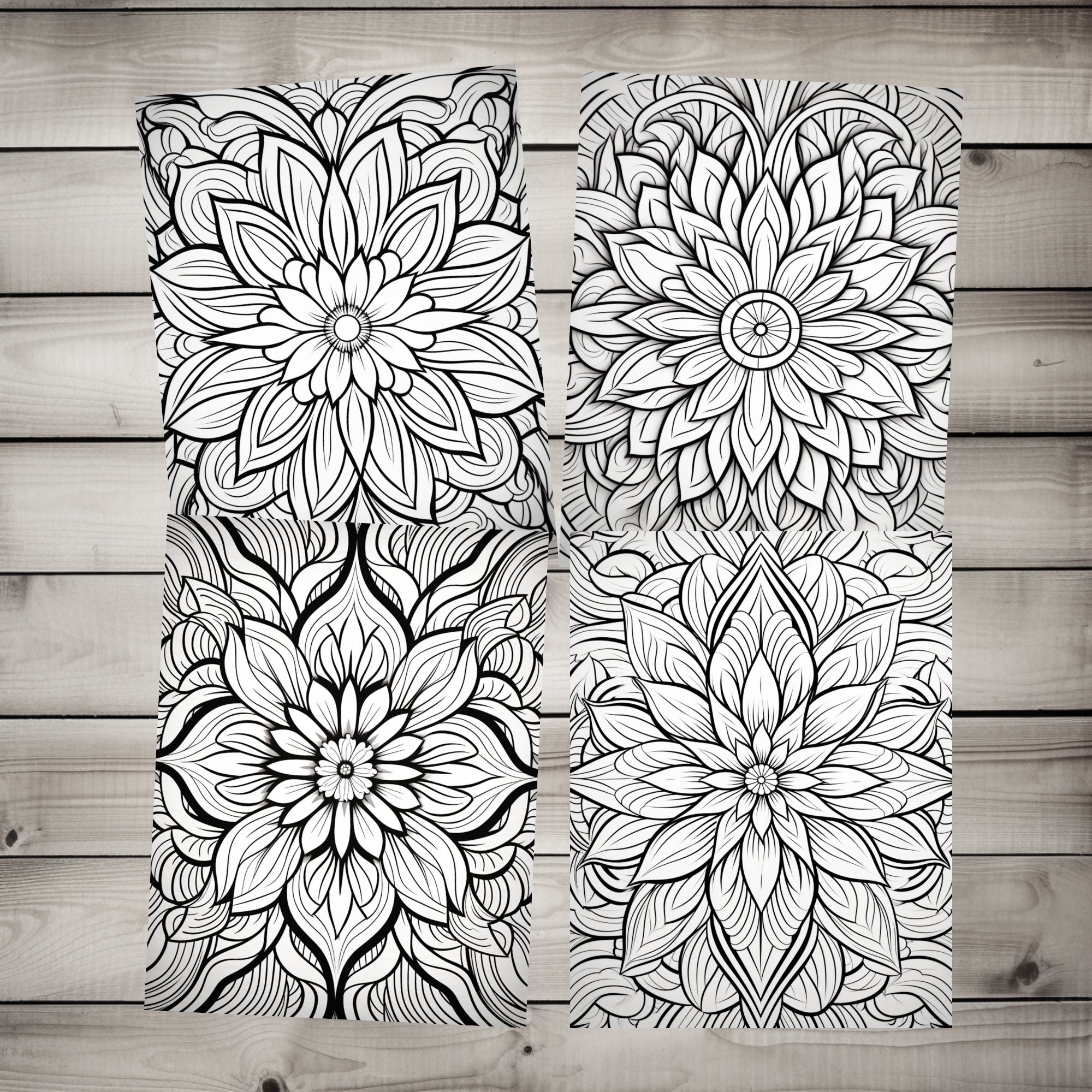 Flower Mandala Coloring Pages for Adults Coloring Book for Adults ...