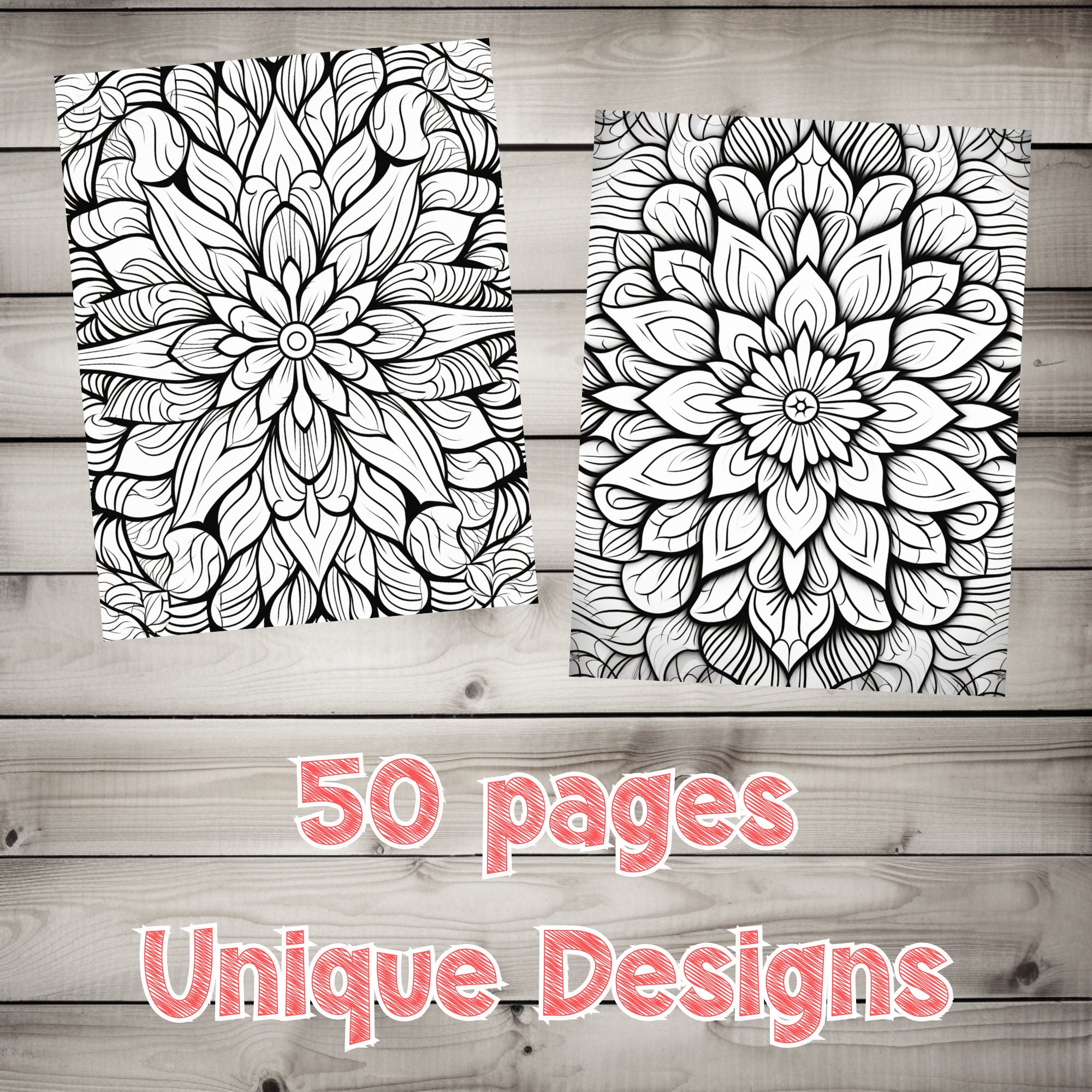 Flower Mandala Coloring Pages for Adults Coloring Book for Adults ...