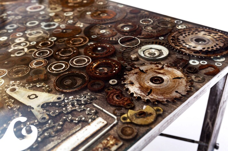 Scrap Metal Coffee Table Industrial Steel Art Coffee Table - Etsy