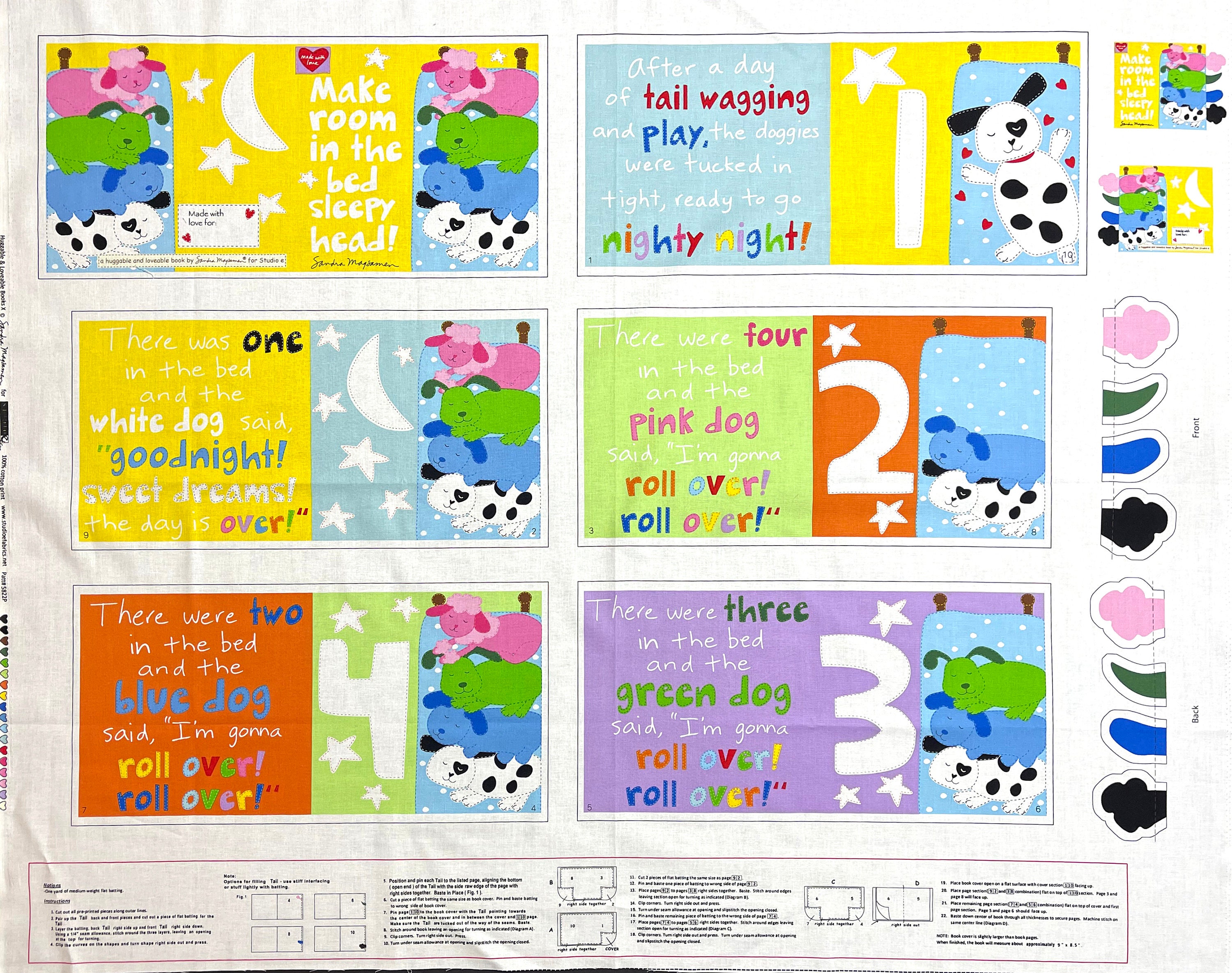 Cloth Book Panel, Soft Book Panel, Make Room in the Bed, Fabric Book ...