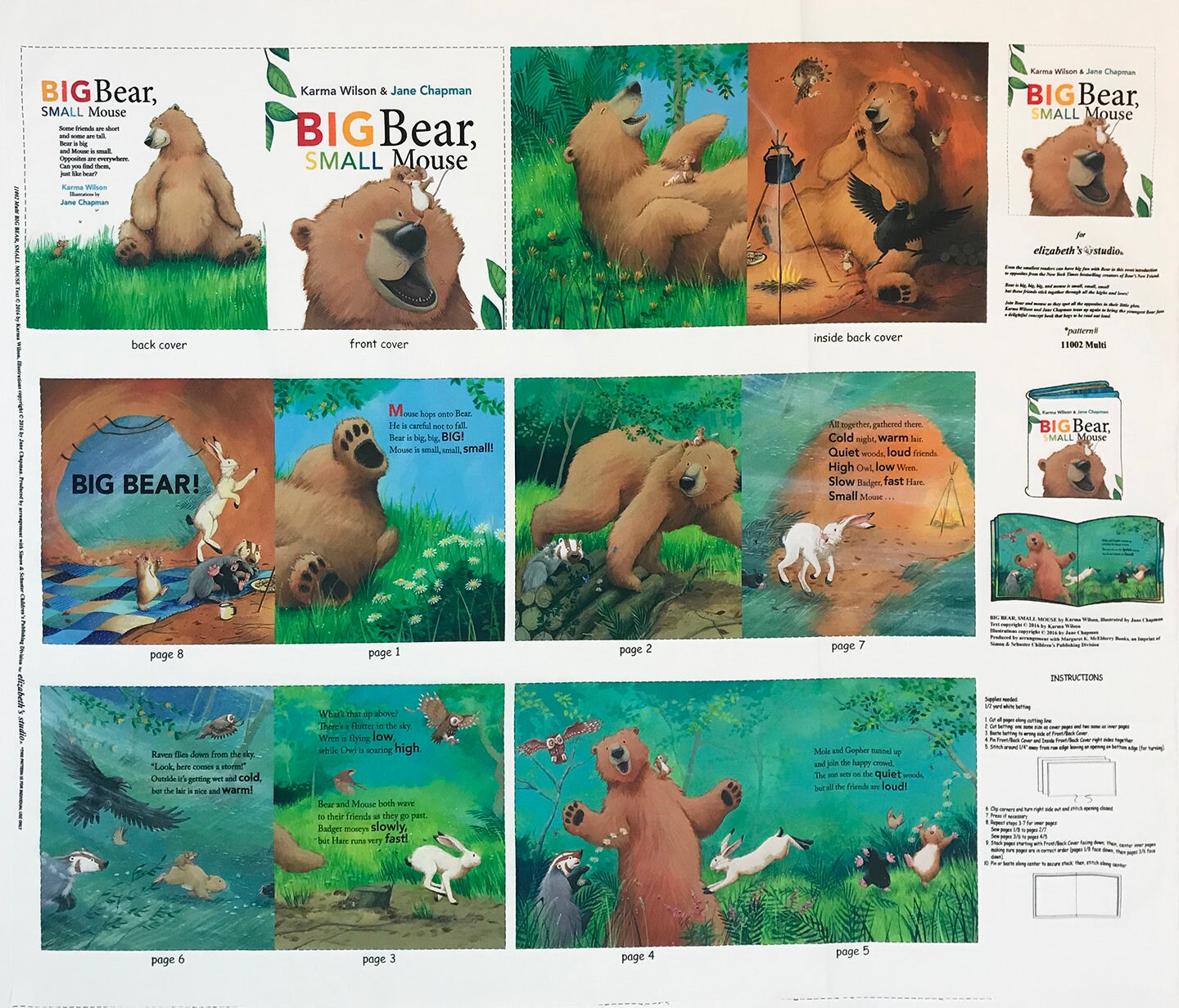 Cloth Book Panel Soft Book Panel Big Bear Small Mouse - Etsy