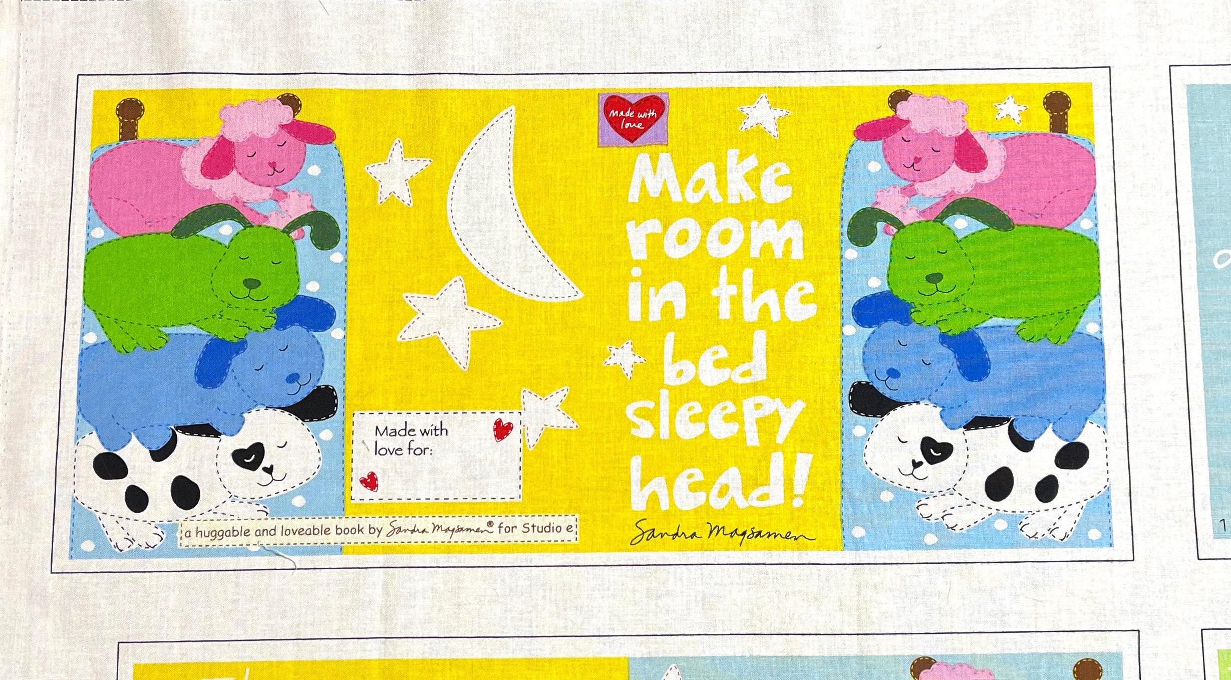 Cloth Book Panel, Soft Book Panel, Make Room in the Bed, Fabric Book ...