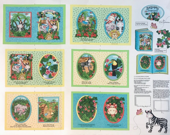 Cloth Book Panel, Soft Book Panel, Bazooples Jungle Home, Fabric Book ...
