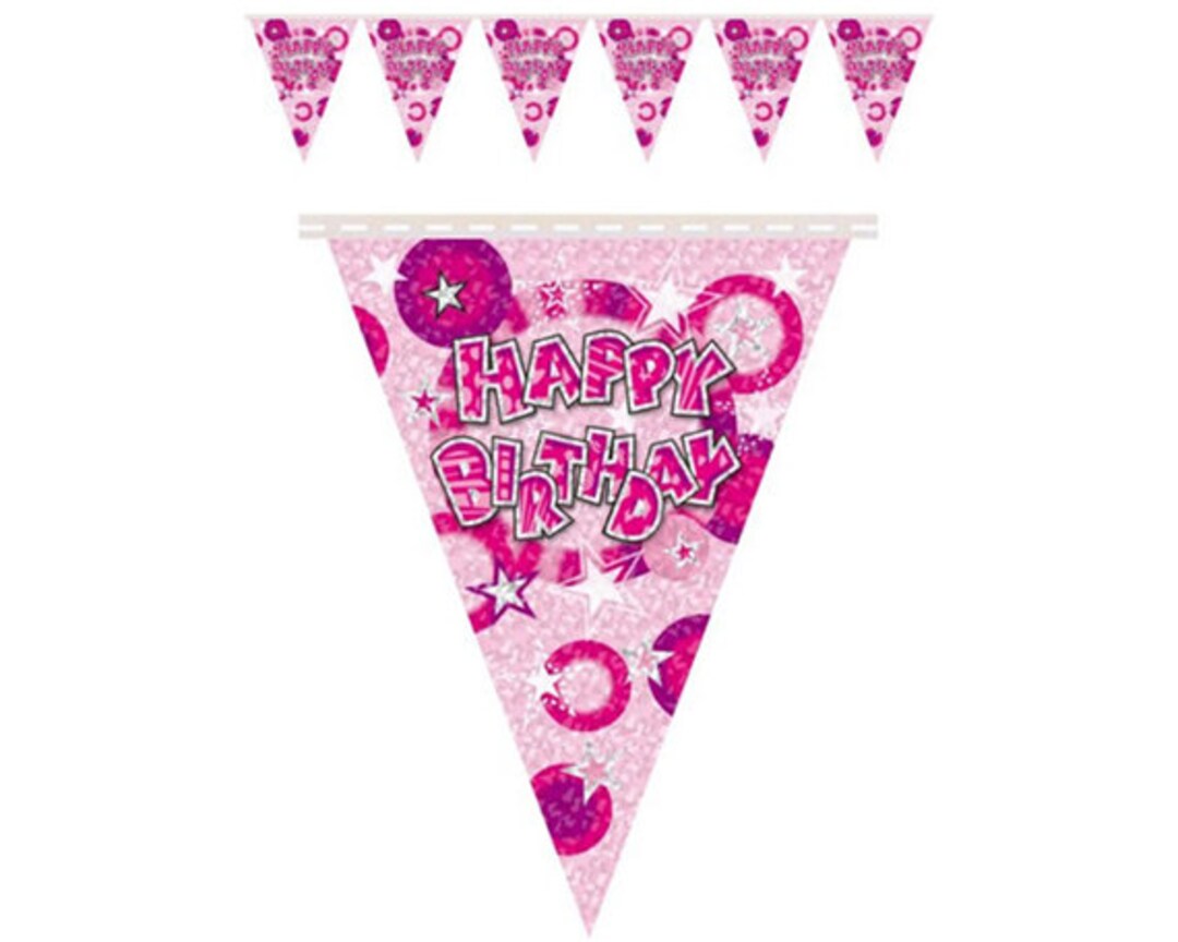 Pink Happy Birthday Bunting Great for Girl's Birthday - Etsy