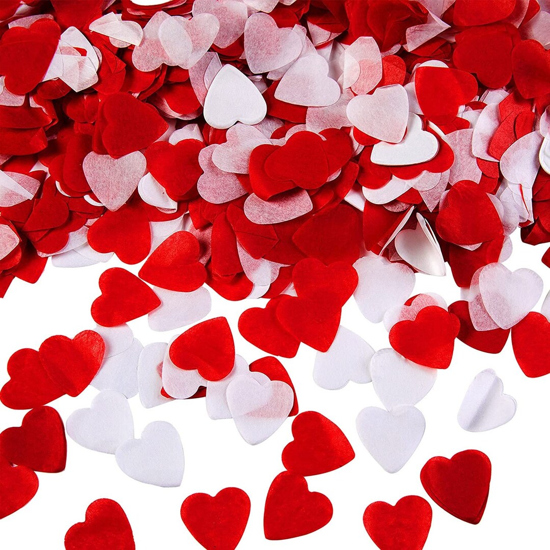 6000pc Paper Confetti Heart Confetti Red and White Confetti Valentines ...