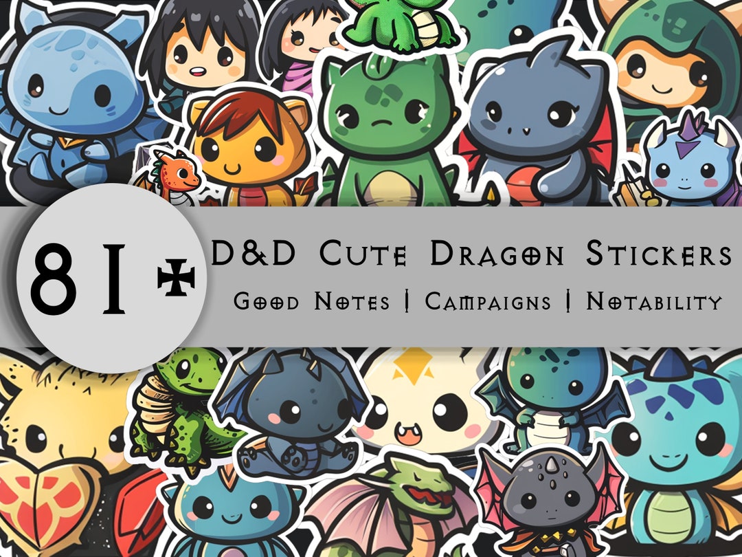 Digital D&D Sticker Sheet Dragons Cute Anime Dungeons and Dragons ...